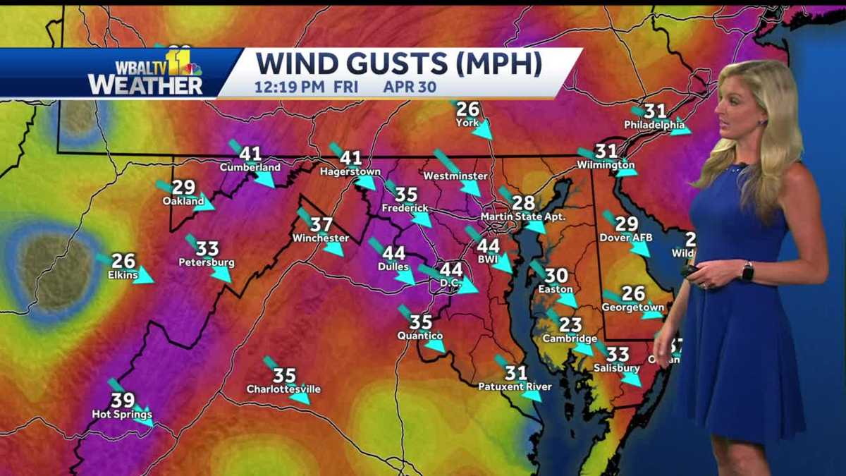Gusty winds peaking at 60 mph Friday