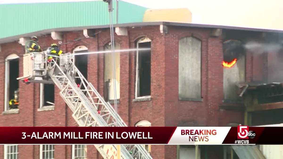 Firefighters search for cause of 3-alarm mill fire in Lowell