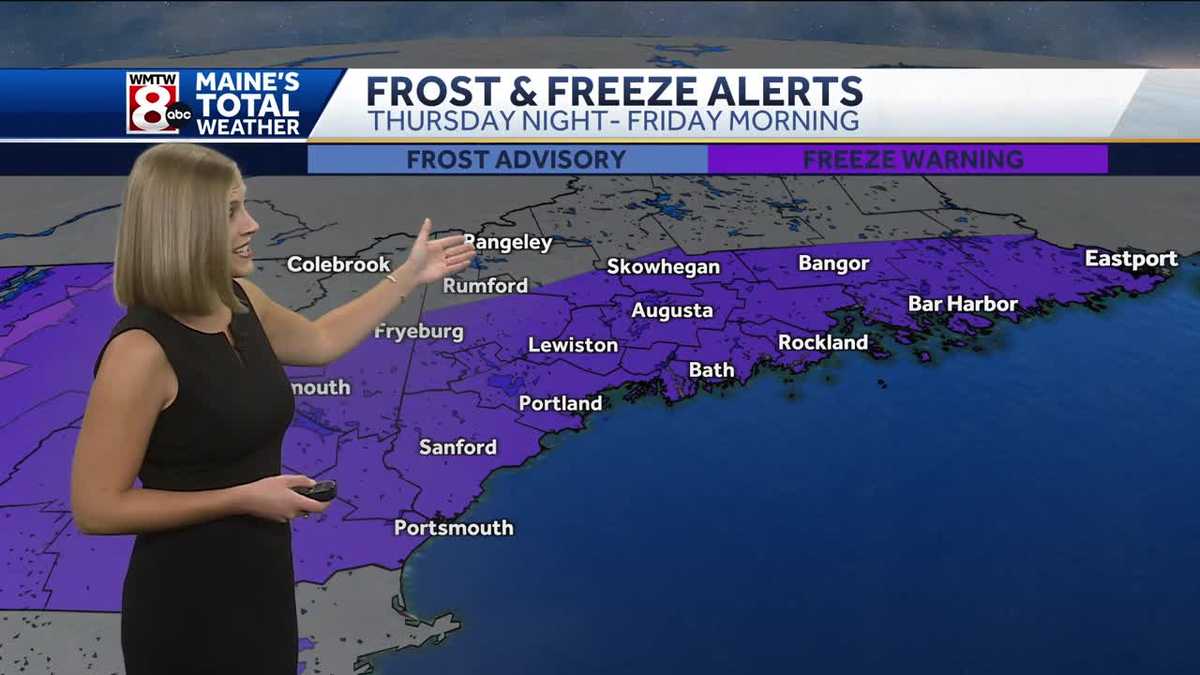 Cold, crisp air flows in. Freeze Watch for Thursday night