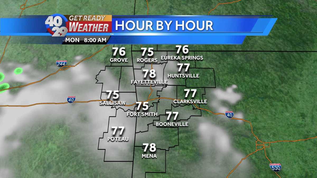 4029 AM Monday Hour by Hour Forecast August 3rd