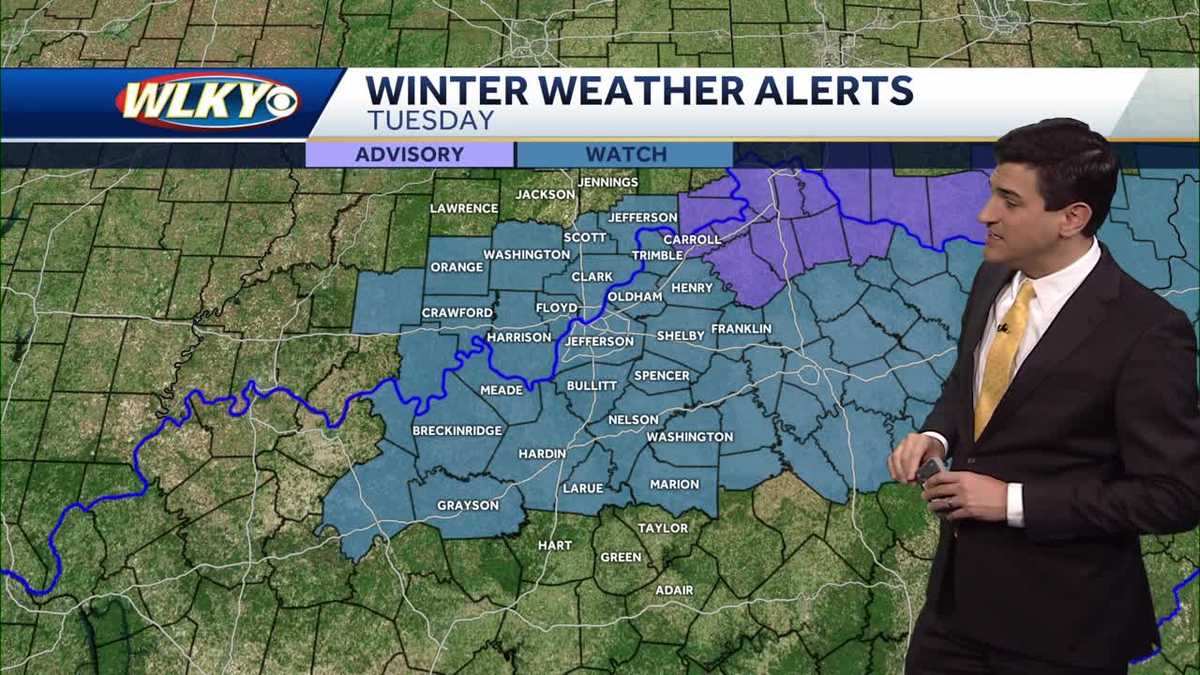 Dry and chilly Monday, winter storm watch tomorrow