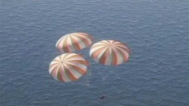 Capsule to crash land in ocean