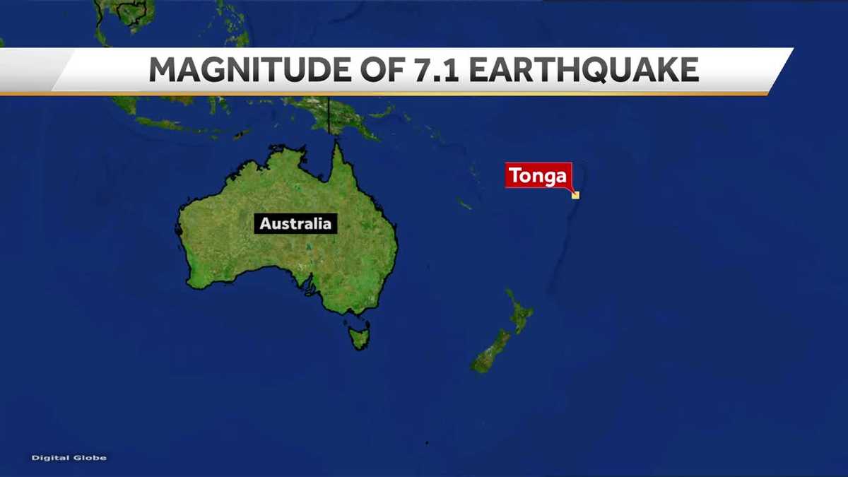Strong 7.1 magnitude earthquake strikes near Tonga