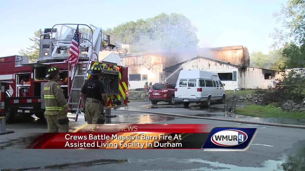 Crews battle large barn fire at assisted living facility in Durham