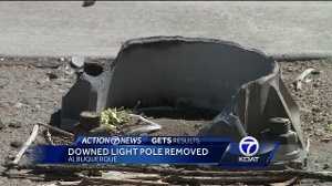 Fallen Light Pole Removed