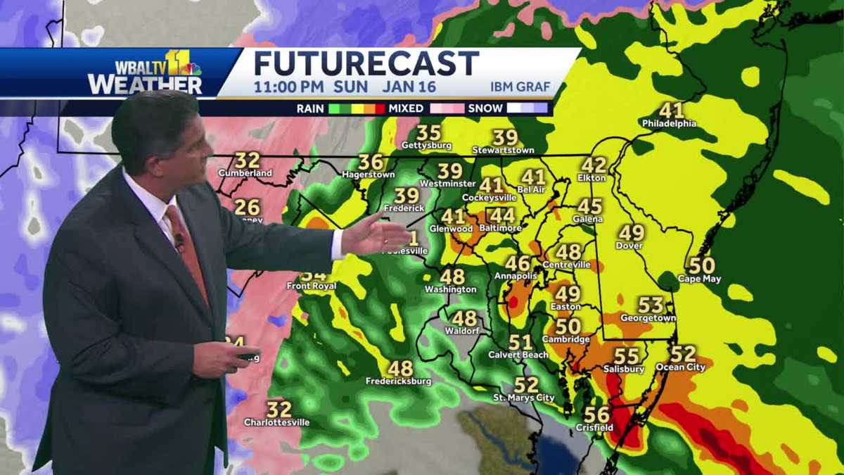 Snow transitions to sleet before rain