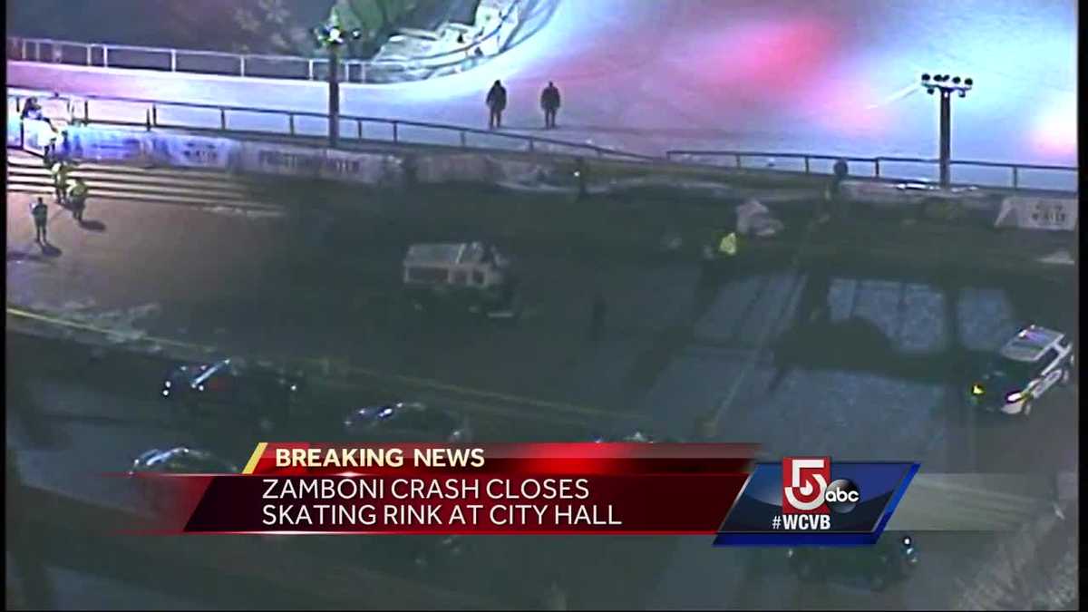 Zamboni crashes at 'Boston Winter' marketplace