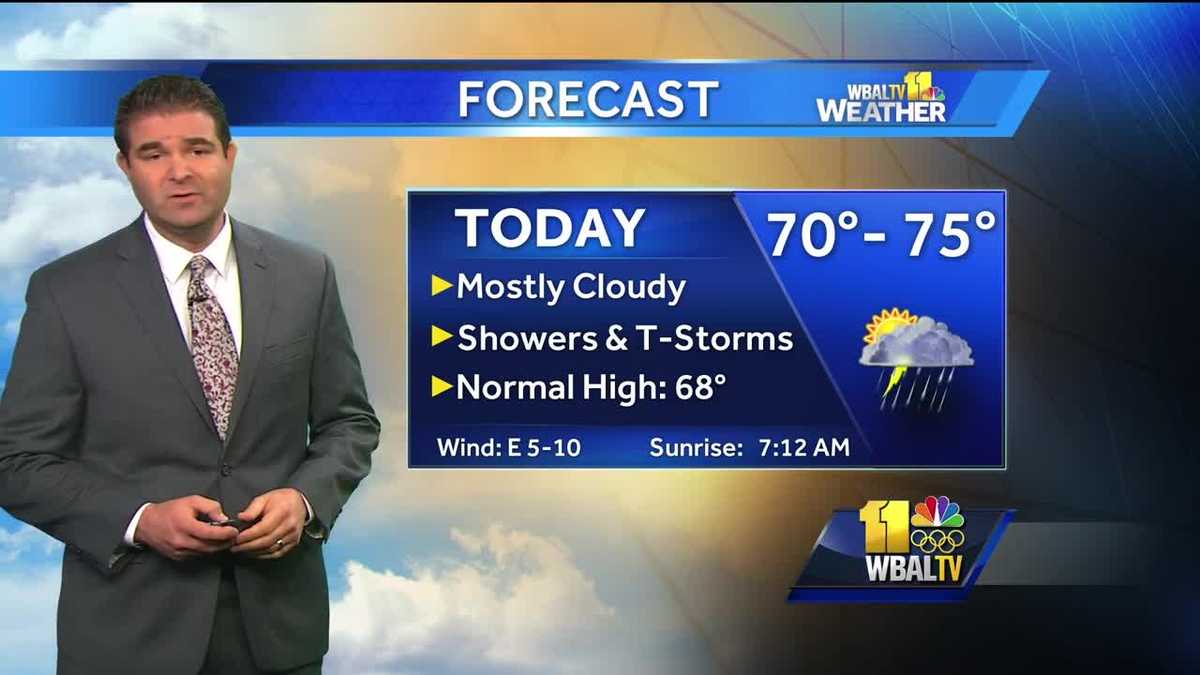 Mostly cloudy Wednesday with chance of showers, T-storms