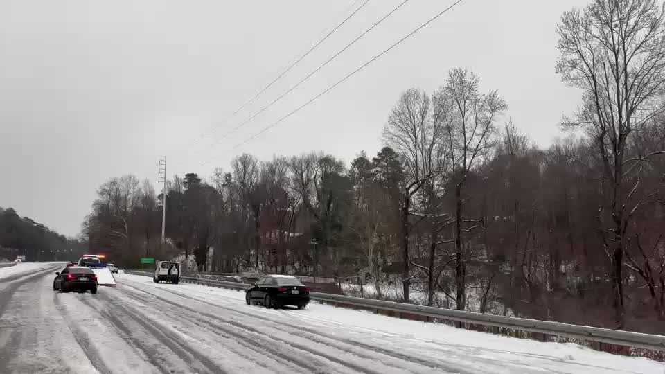 Alabama road conditions as winter storm moved out.