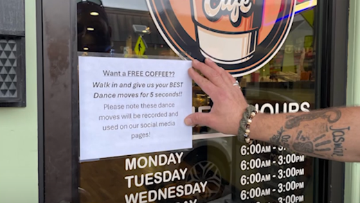 Coffee shop goes viral for offering free coffee to dancing customers