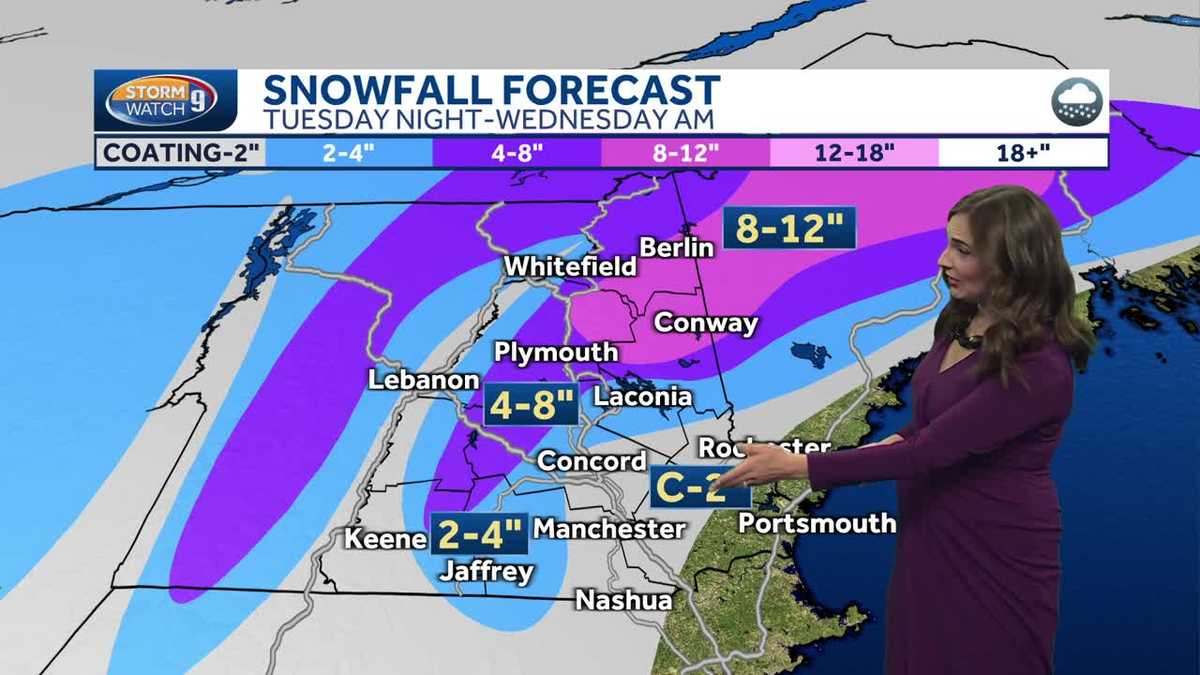White Mountains, North Country to see most snow