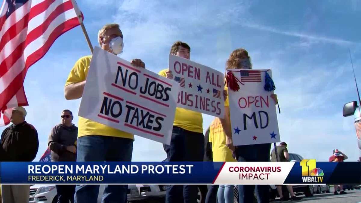 Reopen Maryland protesters rally from Frederick to Salisbury
