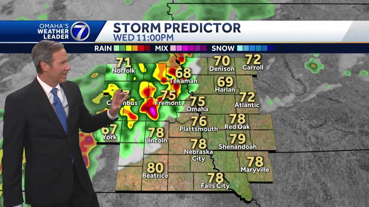 Rain forecast tonight in Omaha and again on Thursday