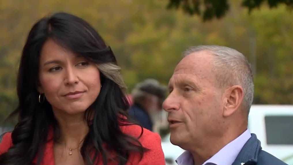 Former presidential candidate Gabbard campaigns for Bolduc in NH