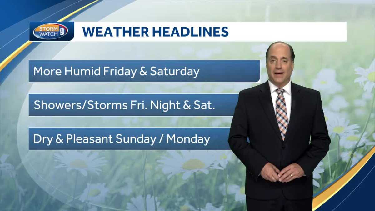 Update: More humid Friday, Saturday