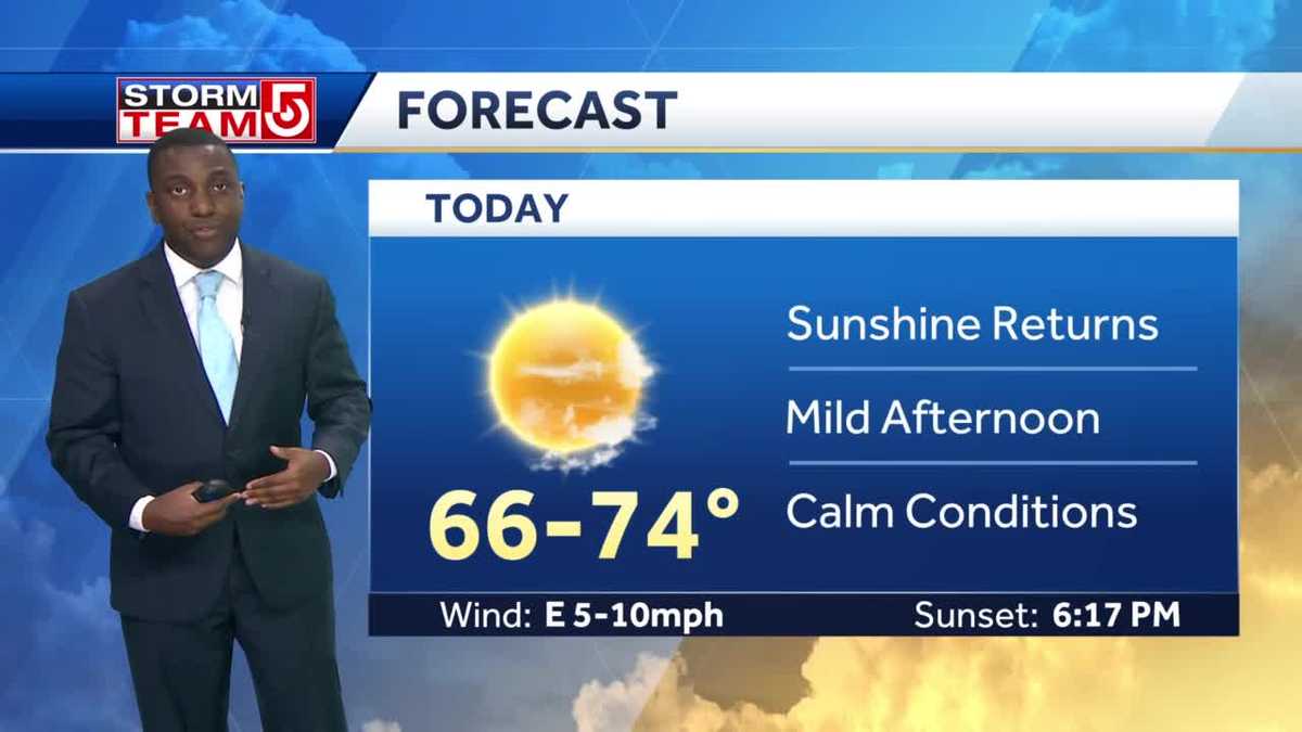 Video: Sun returns today as temps reach 70