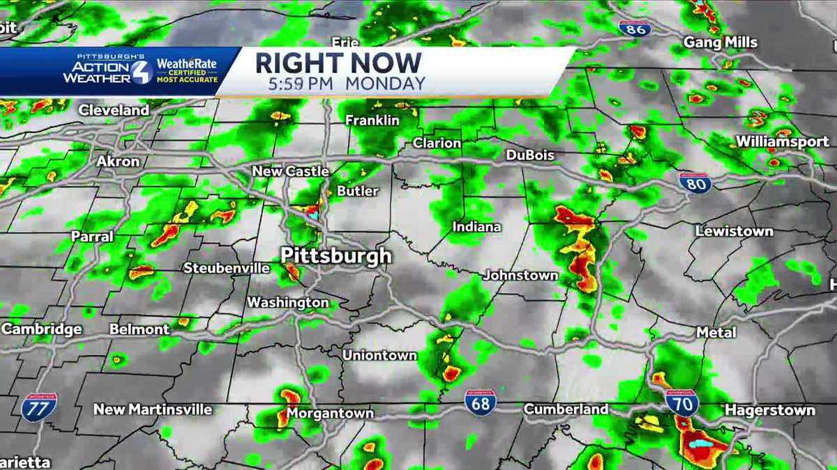 Scattered thunderstorms through Monday night