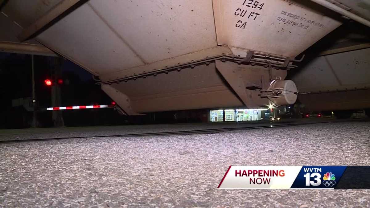 Train blocking Birmingham intersections