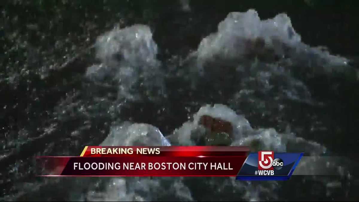 Water floods into downtown Boston