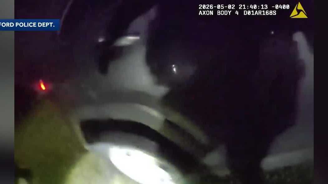 Sanford police release bodycam video showing arson suspect nearly run ...