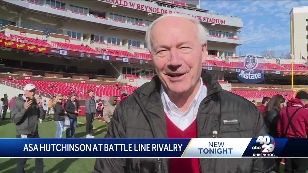 Asa Hutchinson attends Friday's Battle Line Rivalry
