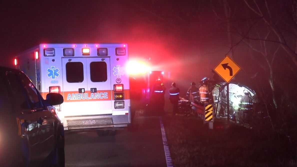 One dead after truck runs off Dobbins Bridge Road, hits trees ...