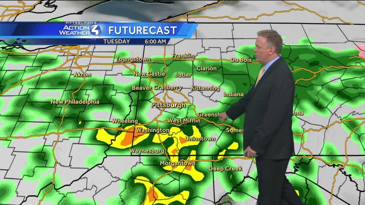 Pittsburgh's Action Weather forecast: Rain for Tuesday morning rush hour