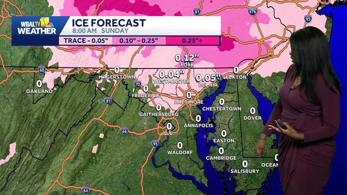 Baltimore weather: Icy conditions expected further north