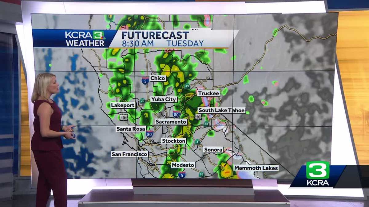 Northern California storm: Tuesday on-and-off showers; Chain controls begin