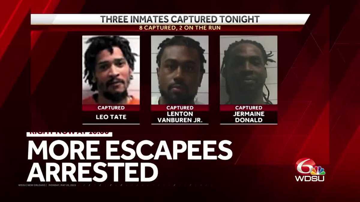 8 inmates captured, 2 still on the run