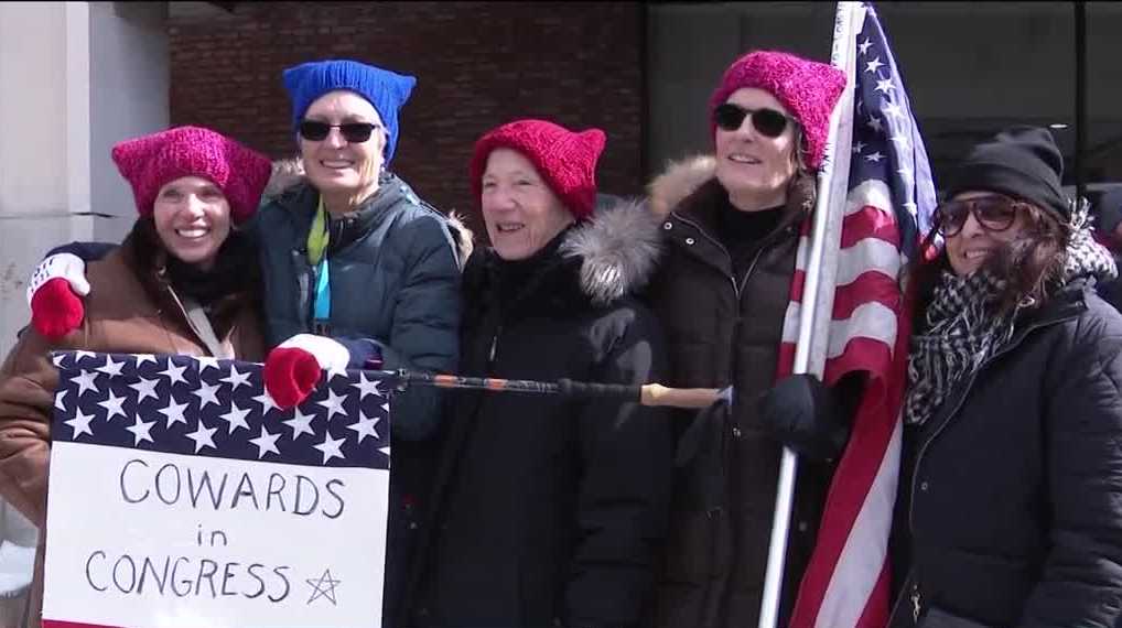 Several protest in Squirrel Hill against Trump policies