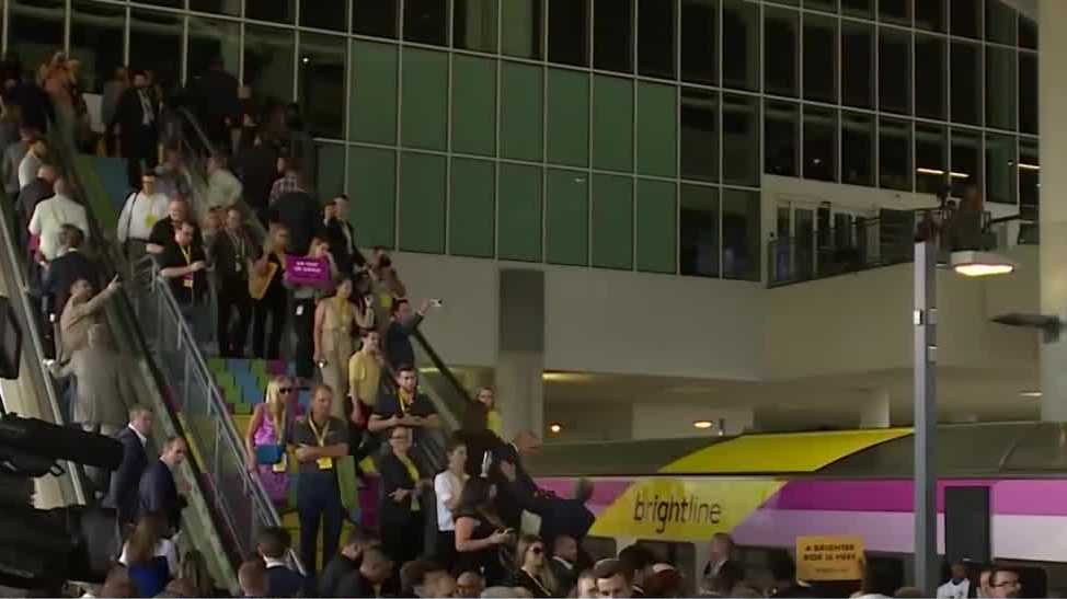 Inaugural Brightline train from South Florida to Orlando begins new service