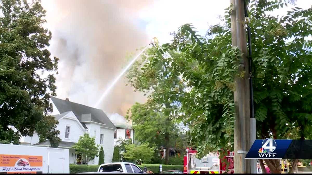 Historic inn destroyed as flames shoot through roof