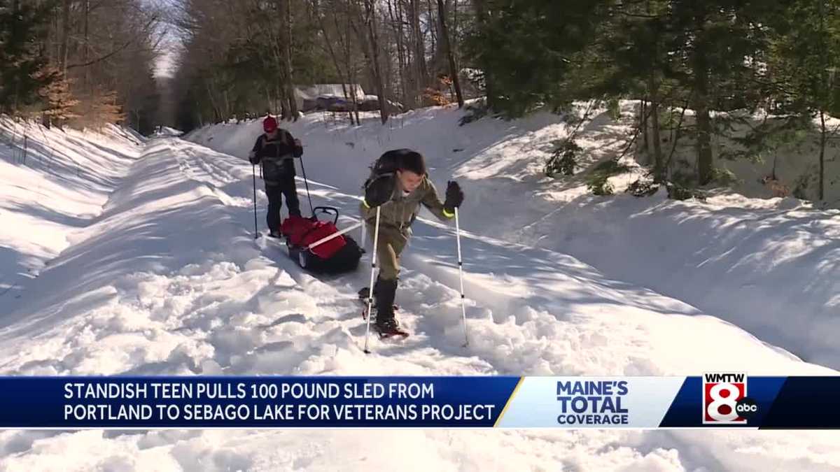 Standish teen pulls 100-pound sled 30 miles to raise awareness for ...