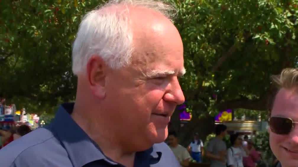 Minnesota Gov. Tim Walz campaigns for Biden at Iowa State Fair