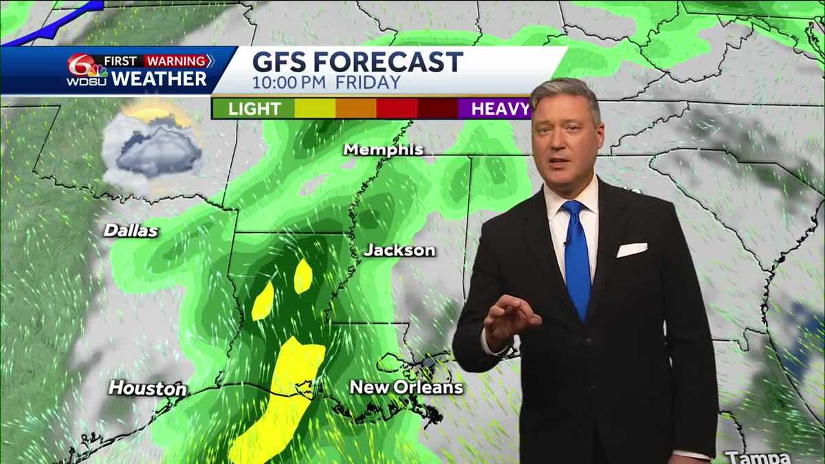 New Orleans weather forecast where fog worst how warm rain chance