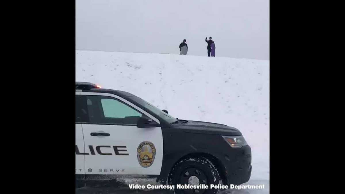 Police officers have some fun with 'safety check' at sledding site