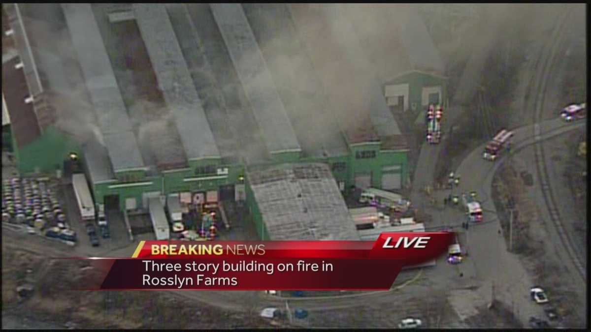 Warehouse catches fire in Rosslyn Farms