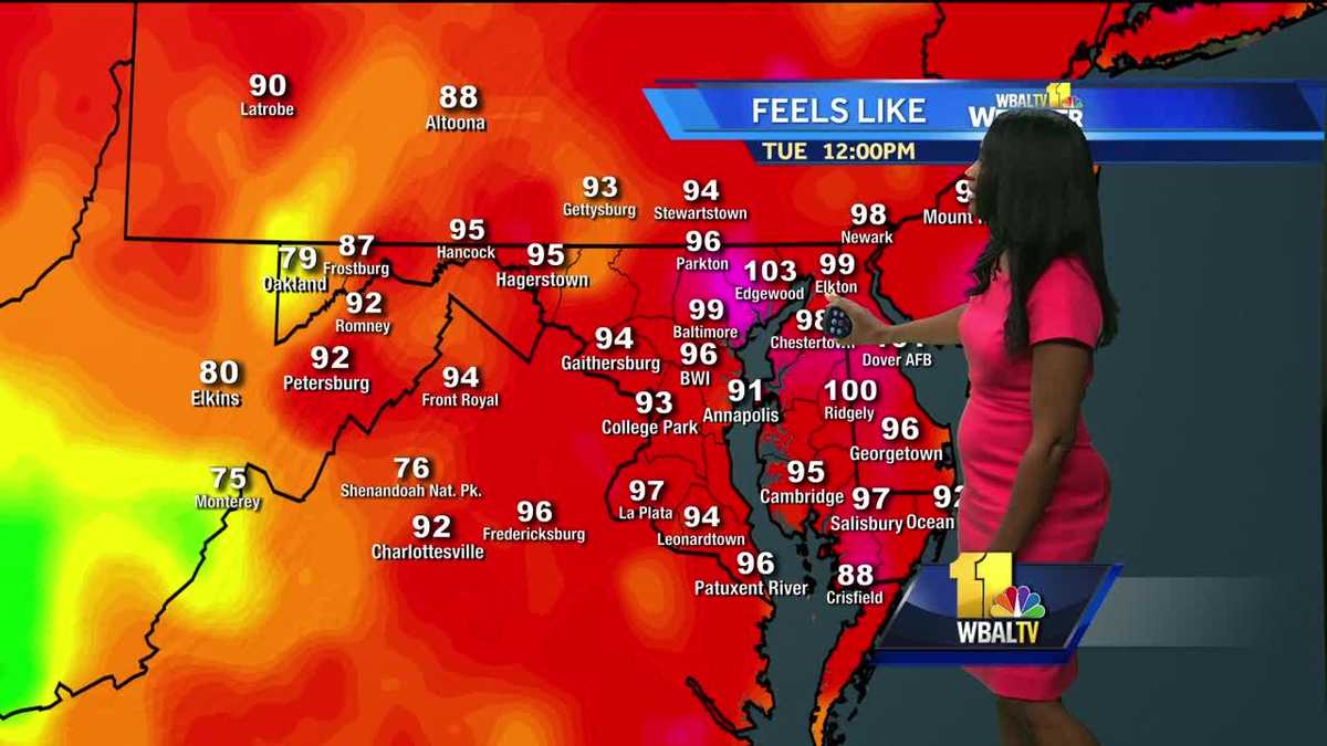 Hot and humid on Tuesday