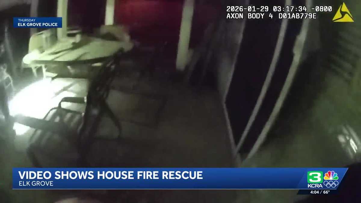 Watch: Elk Grove woman rescued after a garage fire