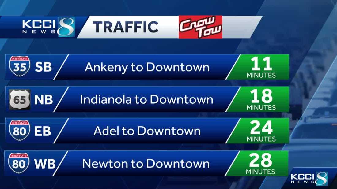 Iowa traffic: Clear roads for drivers around Des Moines