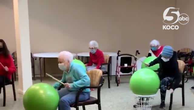 WATCH: Residents at Oklahoma senior living community having fun at drum ...