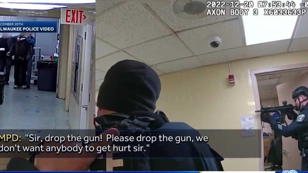 Milwaukee police body cam video of Vets Place Central shooting