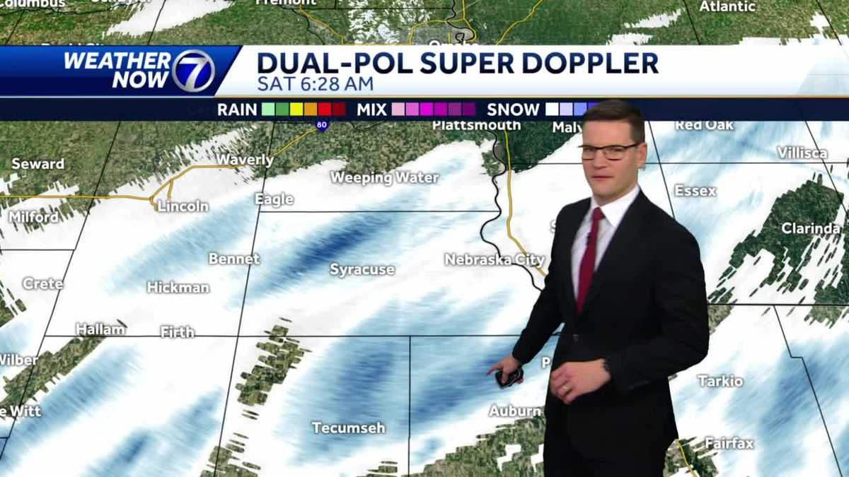 Snow in Omaha area Saturday morning