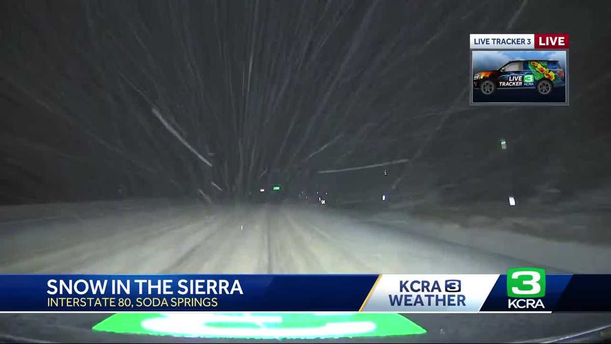 A look at snowy conditions along Interstate 80 in the Sierra