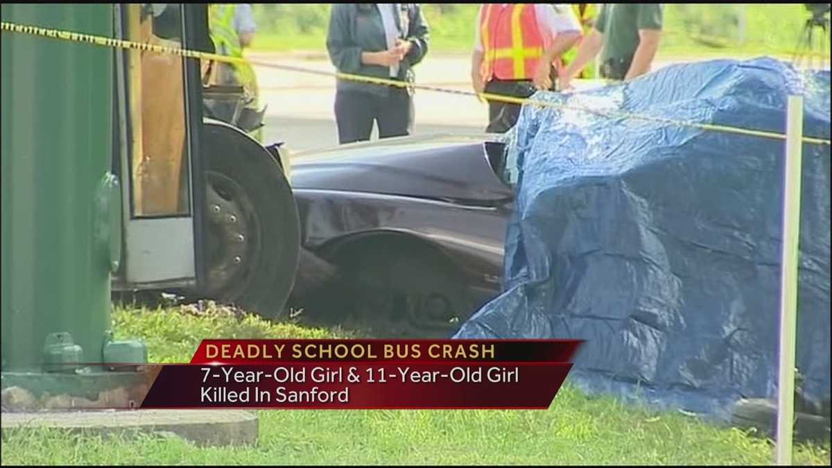 2 girls killed after school bus hits car