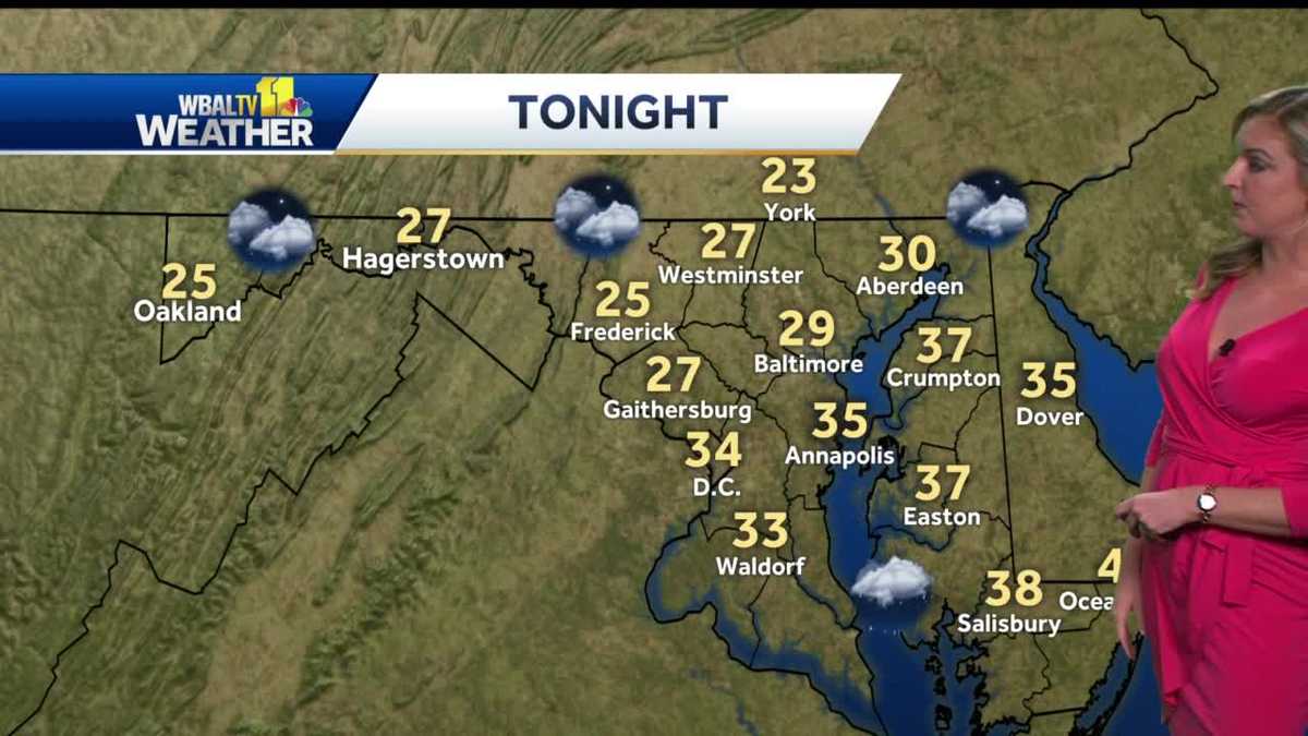 Cold conditions continue on Thursday with partly cloudy skies
