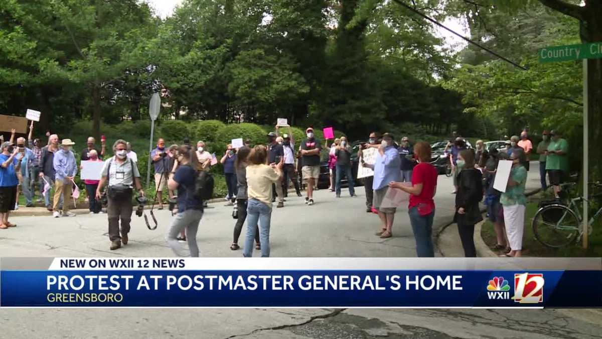 Greensboro: Protest in front of U.S. postmaster general's house