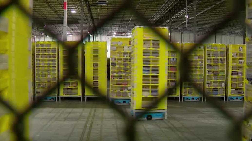 Inside an Amazon warehouse in Florida on Cyber Monday