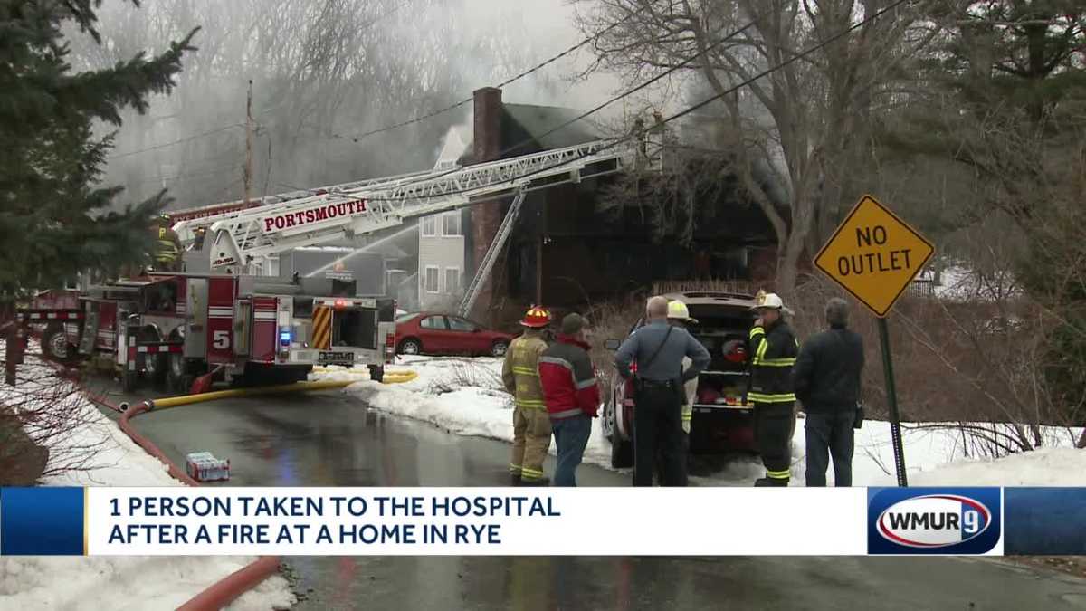 One person hospitalized after fire at Rye home